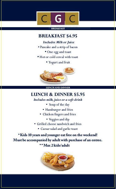Menu at Winston’s Resto-Bar, Prince George