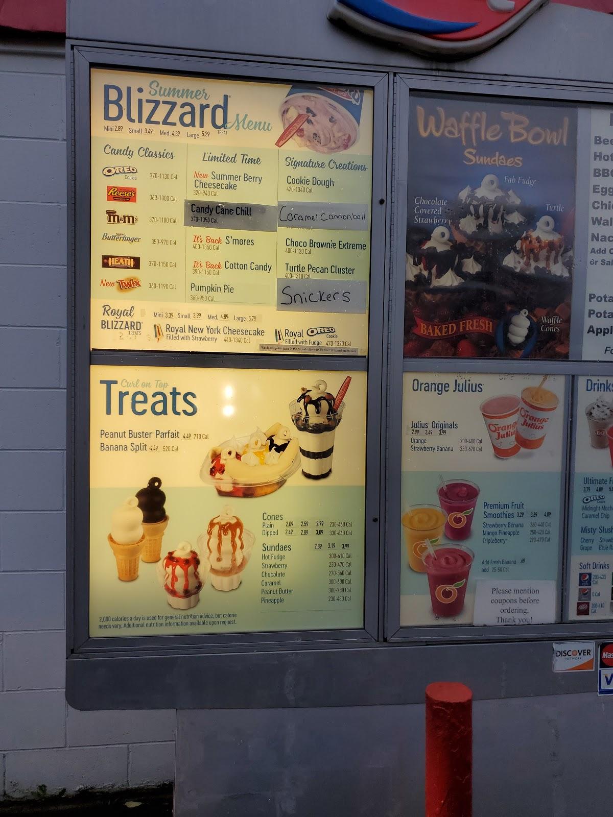 Menu at Dairy Queen restaurant, Waterloo, W 5th St