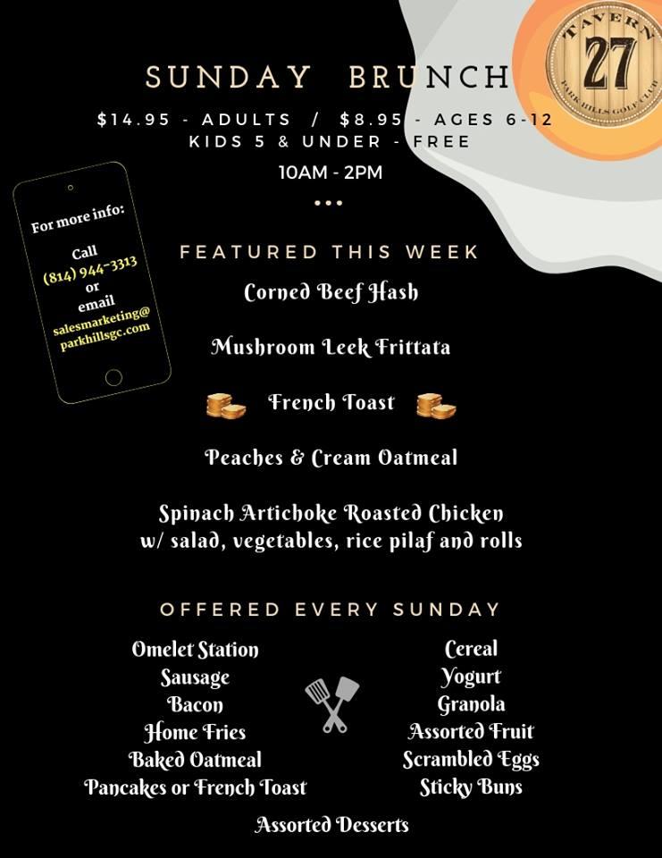 Menu at Tavern 27 steakhouse, Altoona
