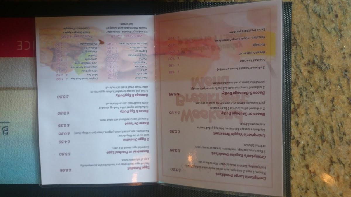 Menu at The Waterside Bar, Rooms & Restaurant, Manchester