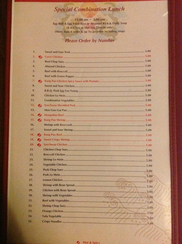 Menu at Kam Lun Chinese Restaurant, Desert Hot Springs, 8th St