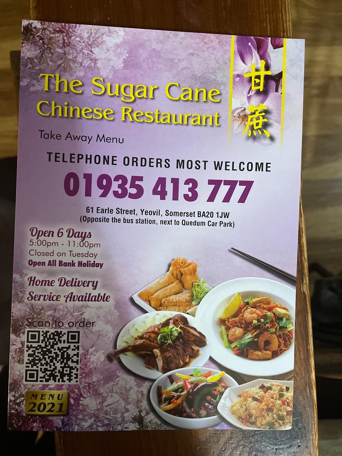 Menu at Sugar Cane restaurant, Yeovil