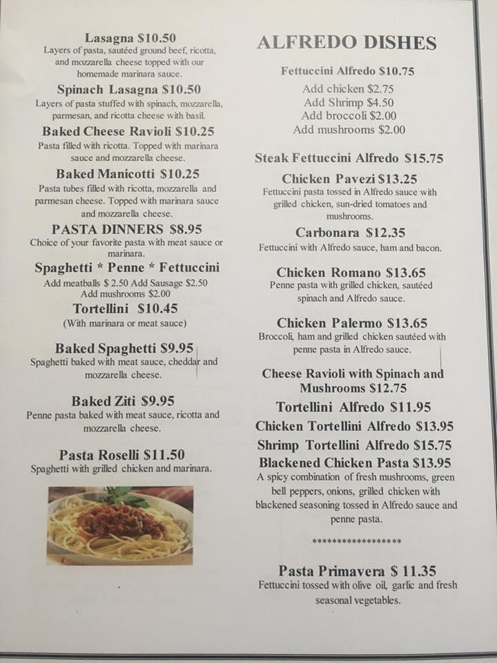 Menu at Dimitri's Greek Italian Restaurant, Greer