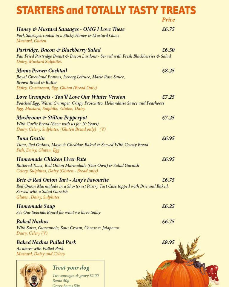 Menu at Dog & Gun pub & bar, Cross Hills, Colne Rd