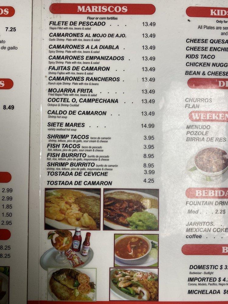 Menu at Dos Rios Taqueria desserts, Citrus Heights, Sunrise Blvd
