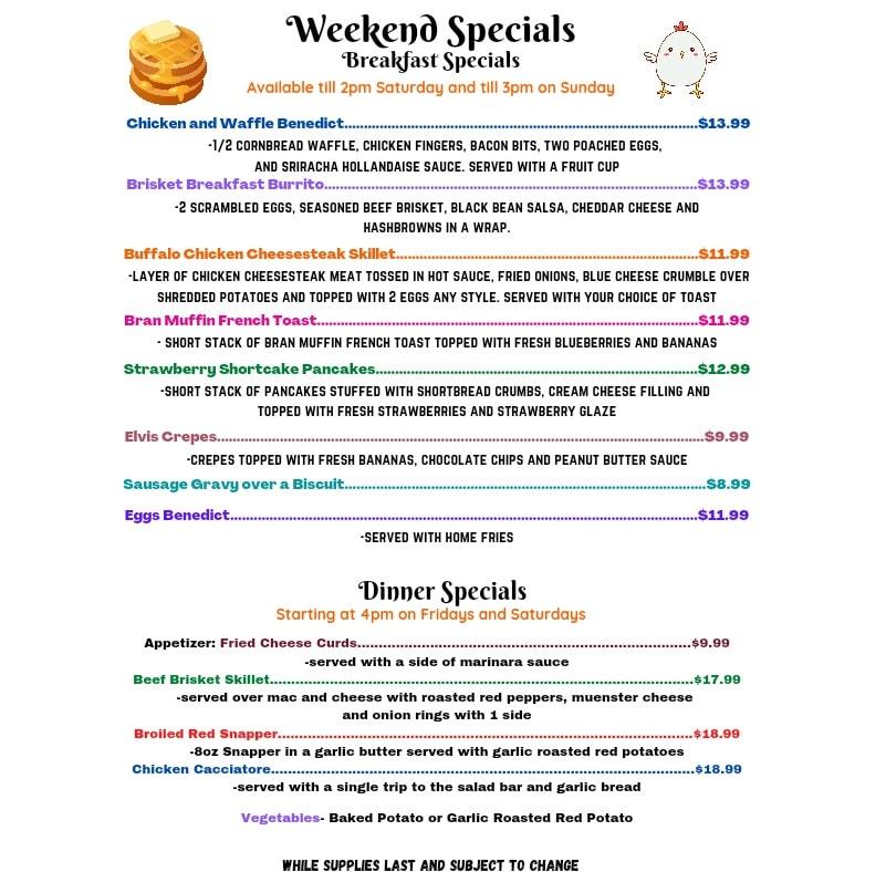 Menu at Energy Station restaurant, Harleysville