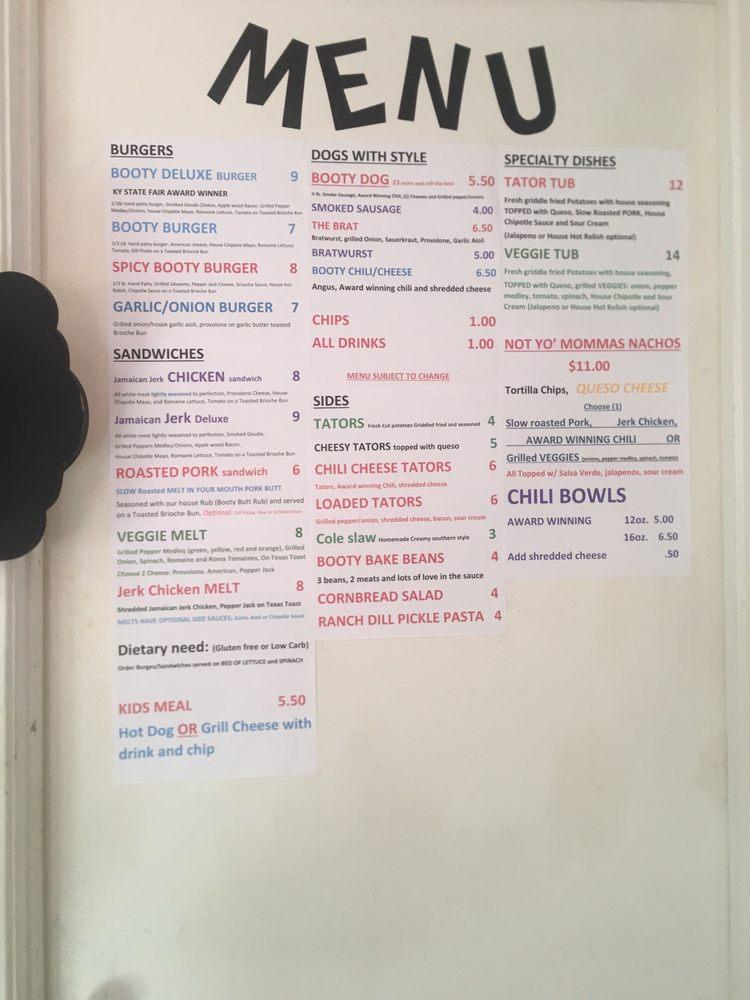 Menu at Get it on a Bun at BOOTYS restaurant, New Albany