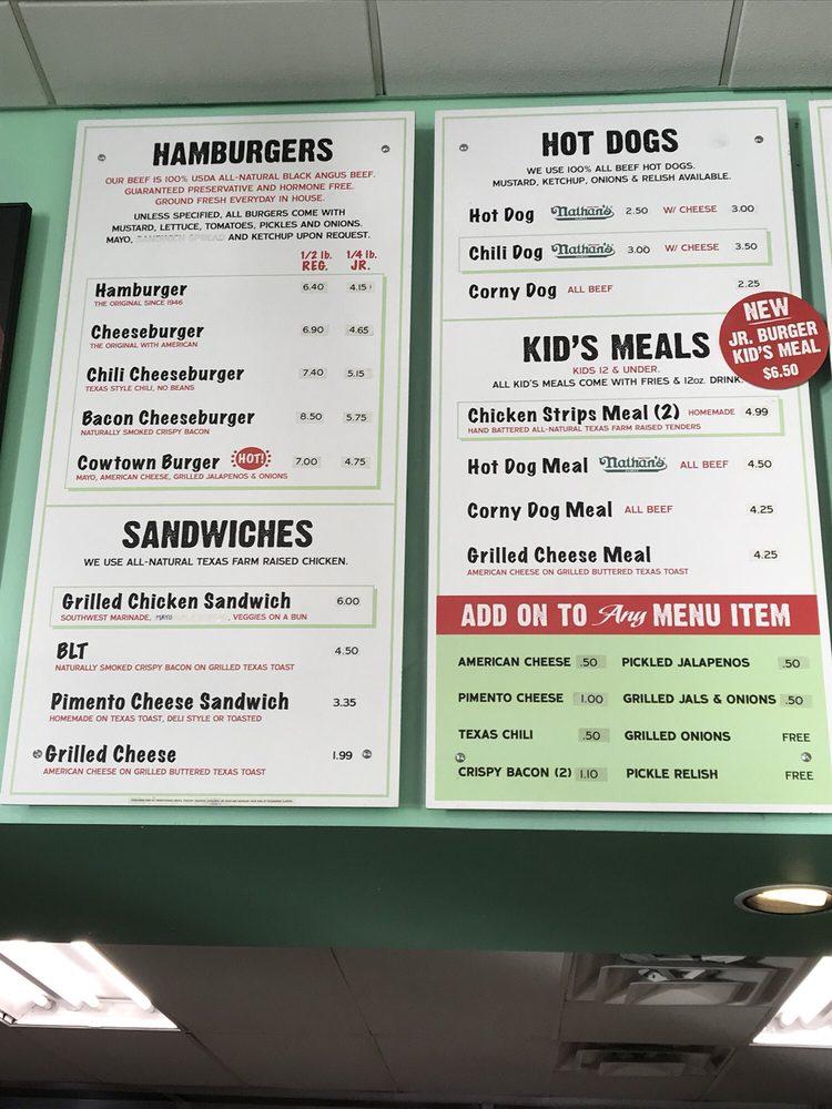 Menu at Kincaid's Hamburgers restaurant, Fort Worth, Overton Ridge Blvd ...