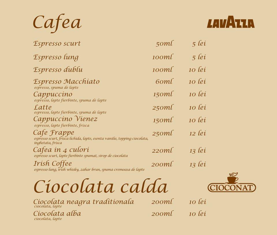 Speisekarte von Renaissance Bistro Cafe, Nehoiu