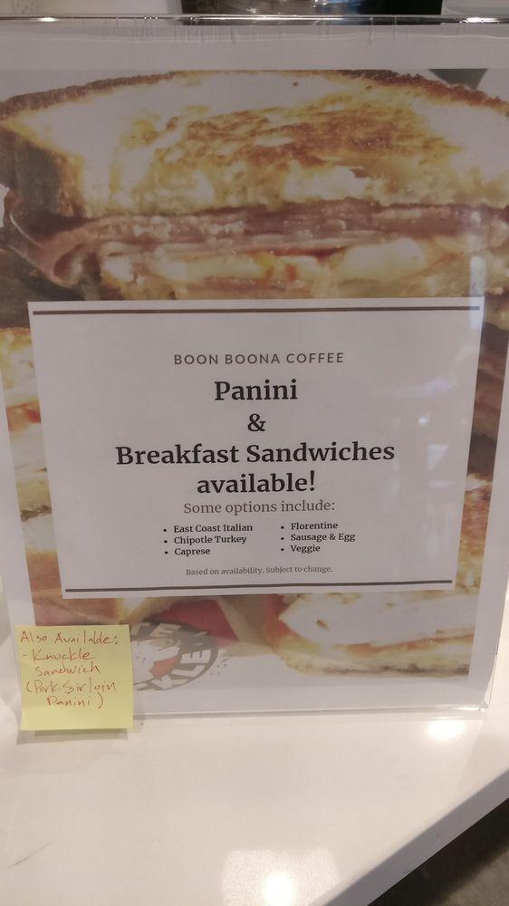 Carta del café Boon Boona Coffee, Renton