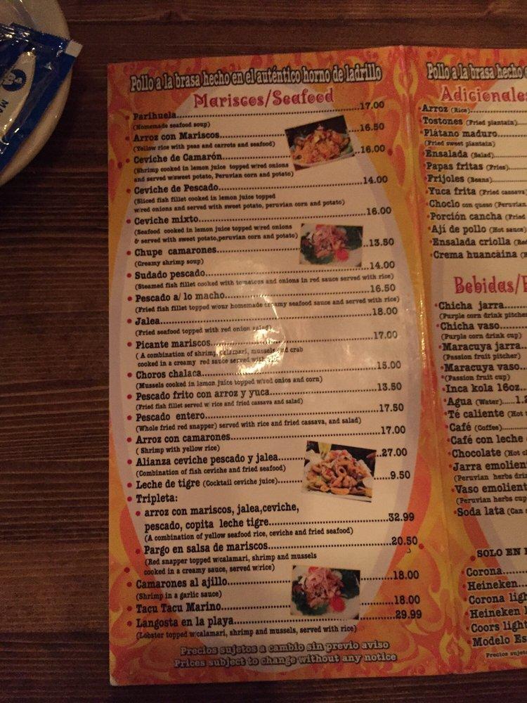 Menu at D'Carbon restaurant, Paterson, 855 River St