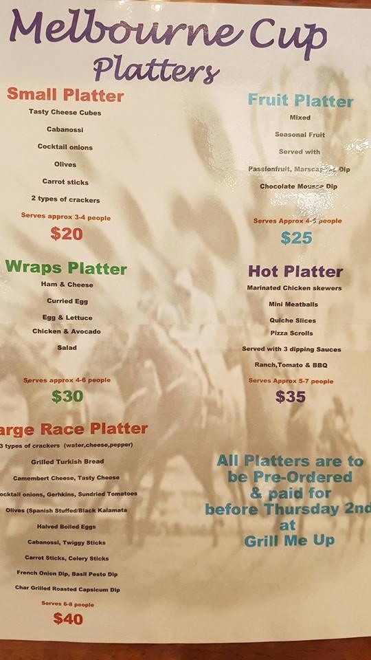 Menu at Grill Me Up restaurant, Bulli
