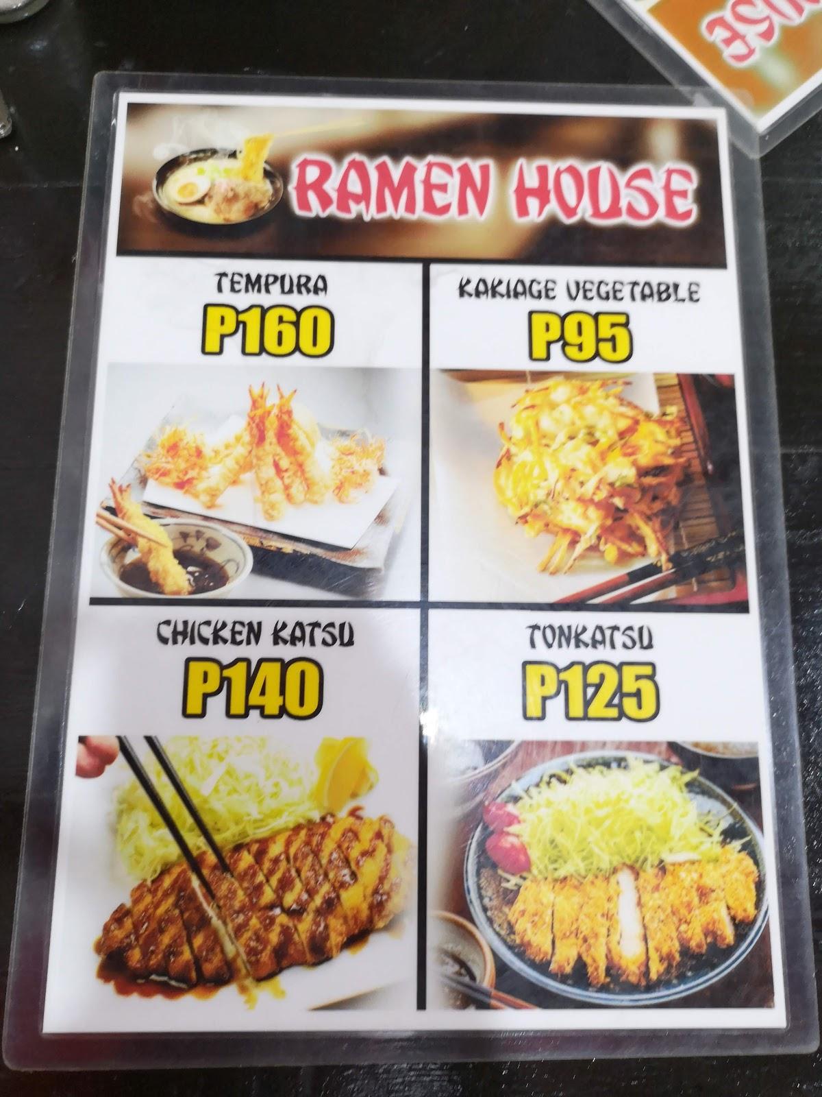 Menu at Ramen House restaurant, Davao City, 197 V. Mapa St