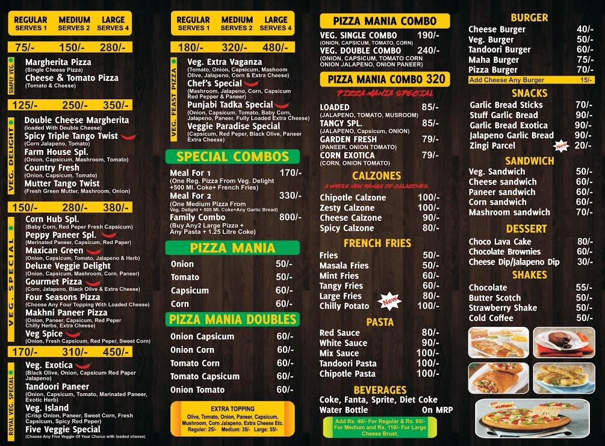 Menu at Da Pizza Hub, Hansi