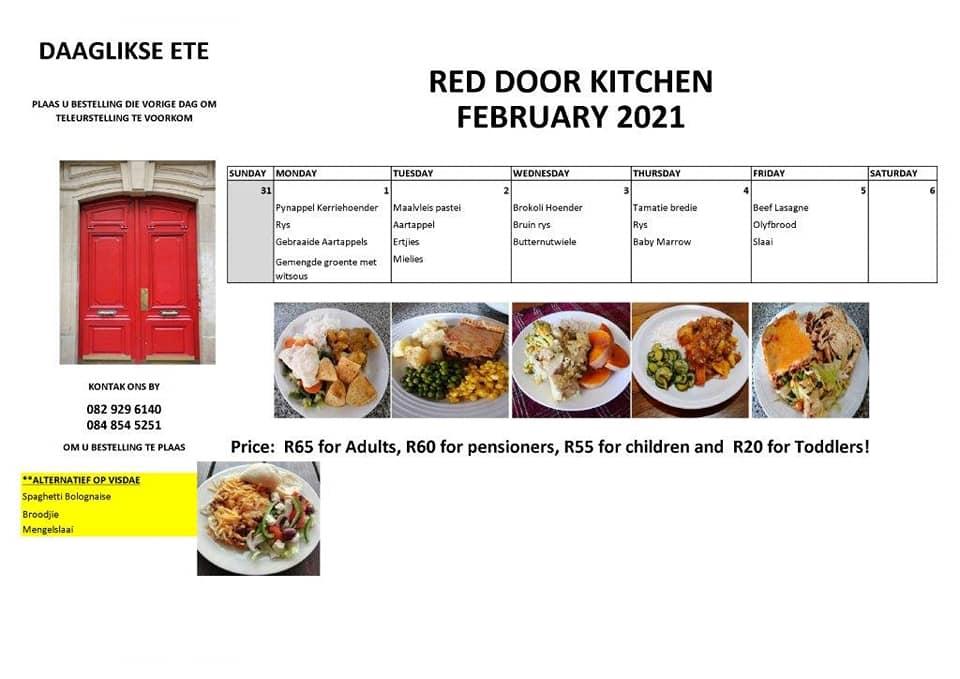 Speisekarte von Red Door Kitchen restaurant, Paarl