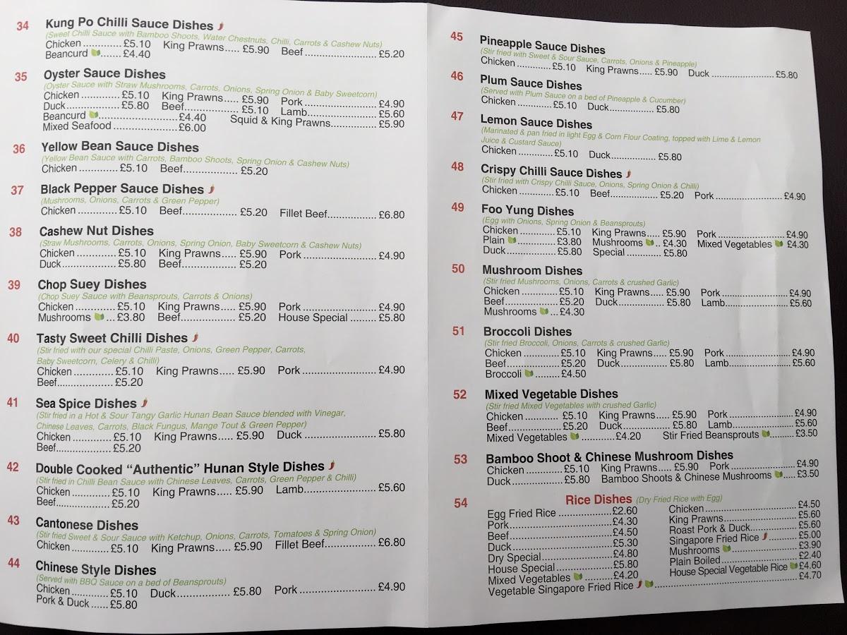 Menu at Royal Chef fast food, West Byfleet
