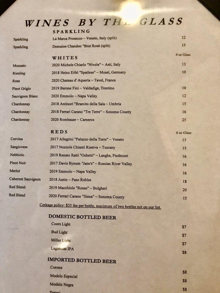 Menu at Sapori Italian Kitchen at Harrah's Lake Tahoe restaurant, Stateline