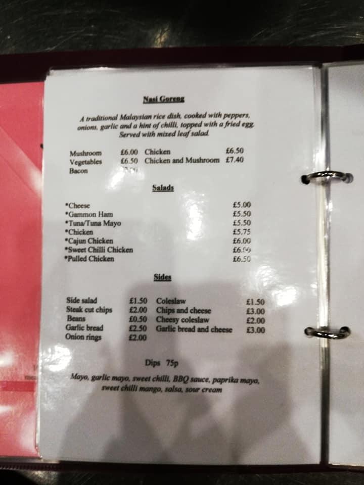 Menu at Scarlett's Cafe, Falkirk, 12 Union Road