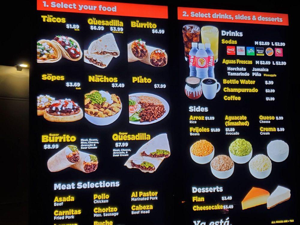 Menu at Tacos Gavilan restaurant, Norwalk