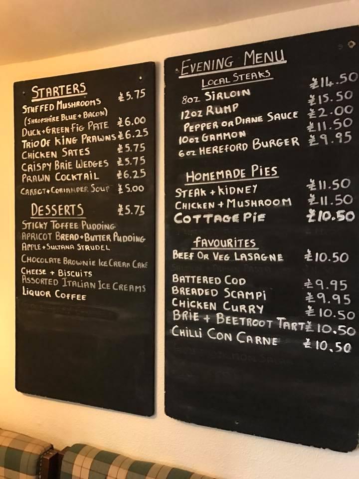 Menu at The Royal George pub & bar, England, Lingen