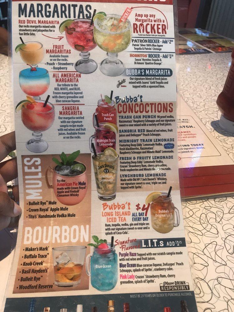 Menu at Bubba's 33 pizzeria, Mesquite