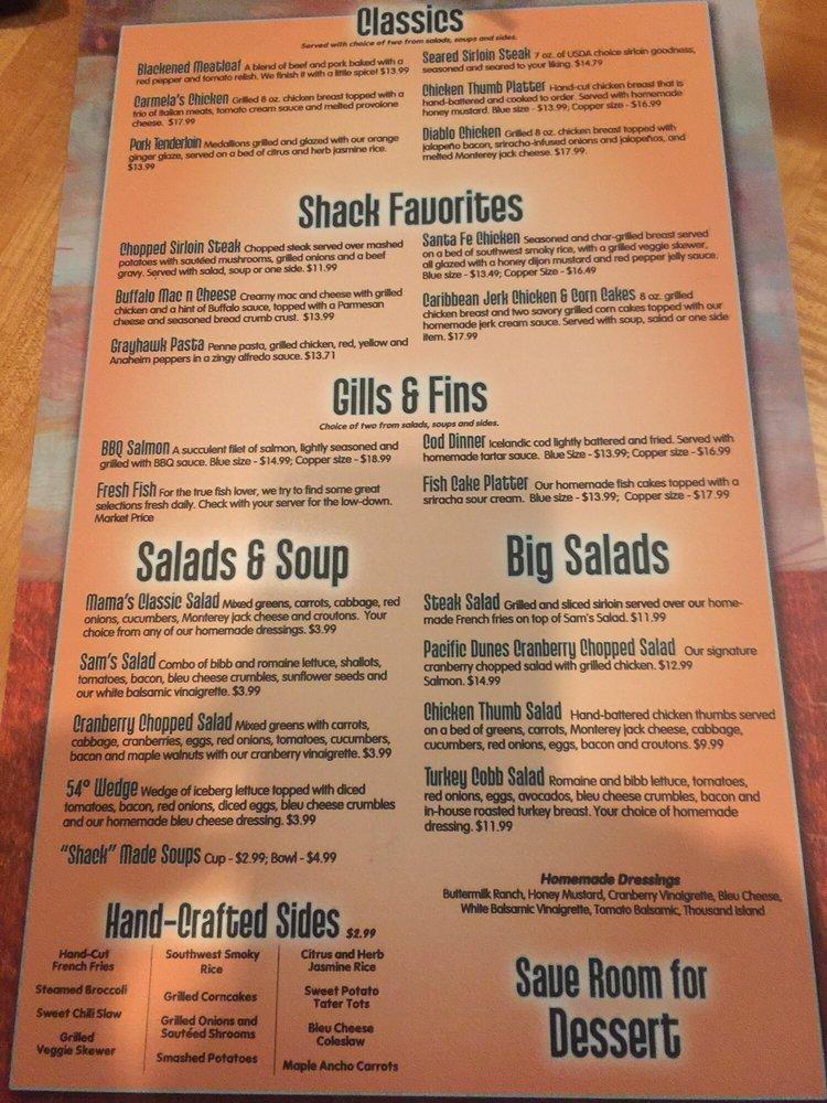Menu at Copper Blue restaurant, Milford