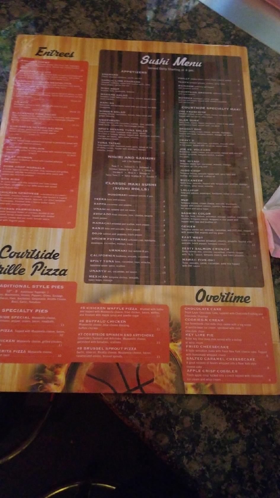 Menu at Courtside Grille pub & bar, Saint Petersburg, 110 Fountain Pkwy N