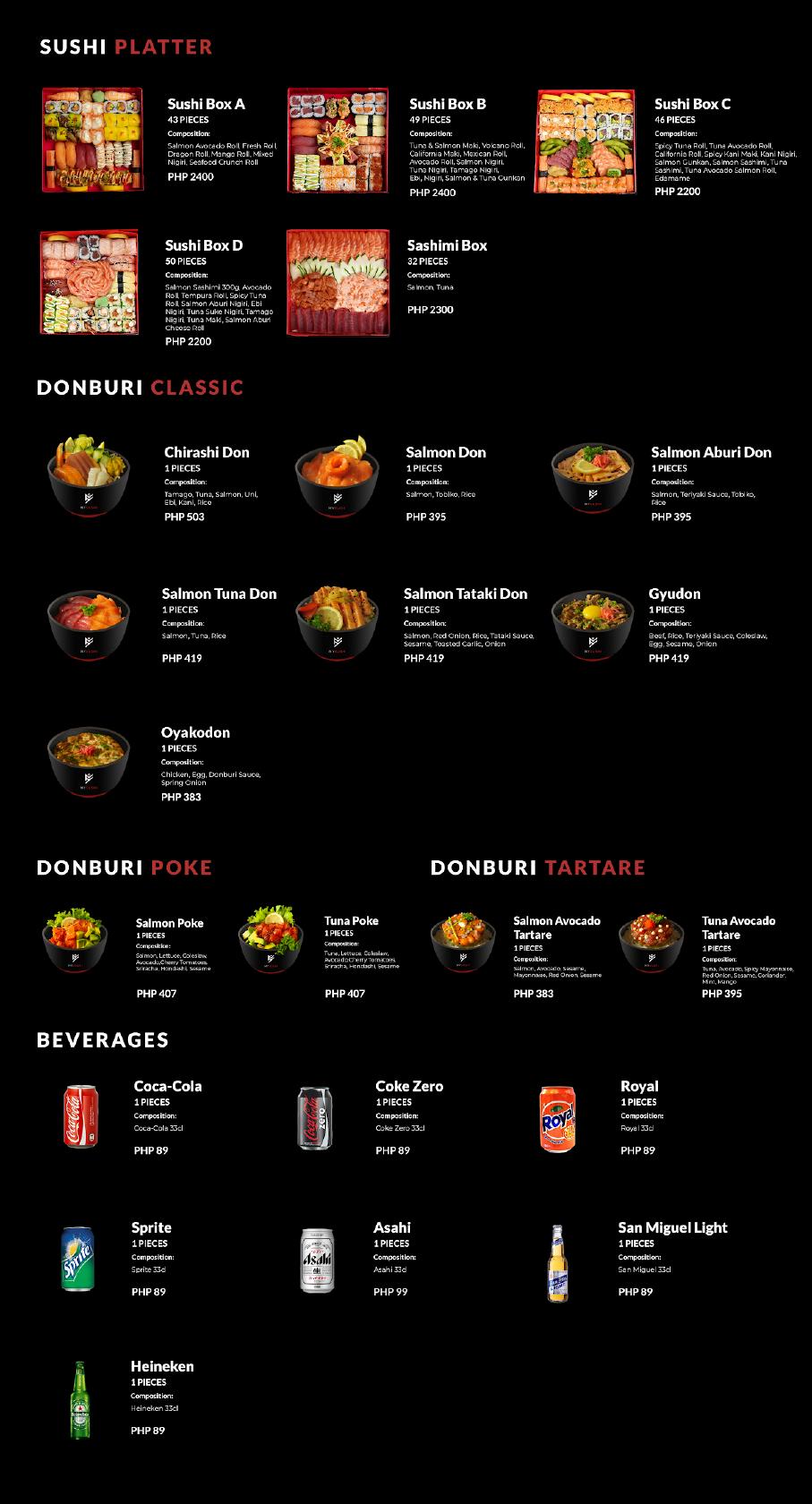 Menu at My Sushi Sushi & Sashimi Delivery restaurant, Quezon City