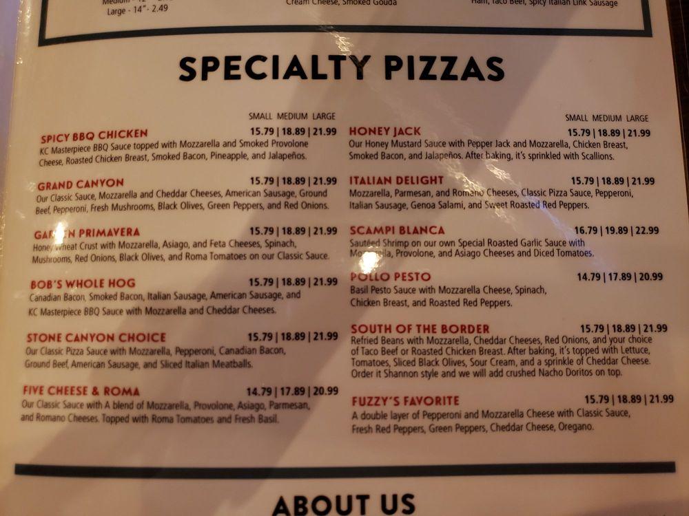 Menu at Stone Canyon Pizza Gladstone pizzeria, Gladstone, 504 NE 70th St