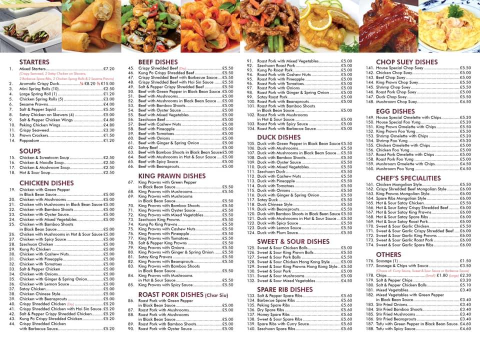 Menu at Sundo fast food, Ebbw Vale