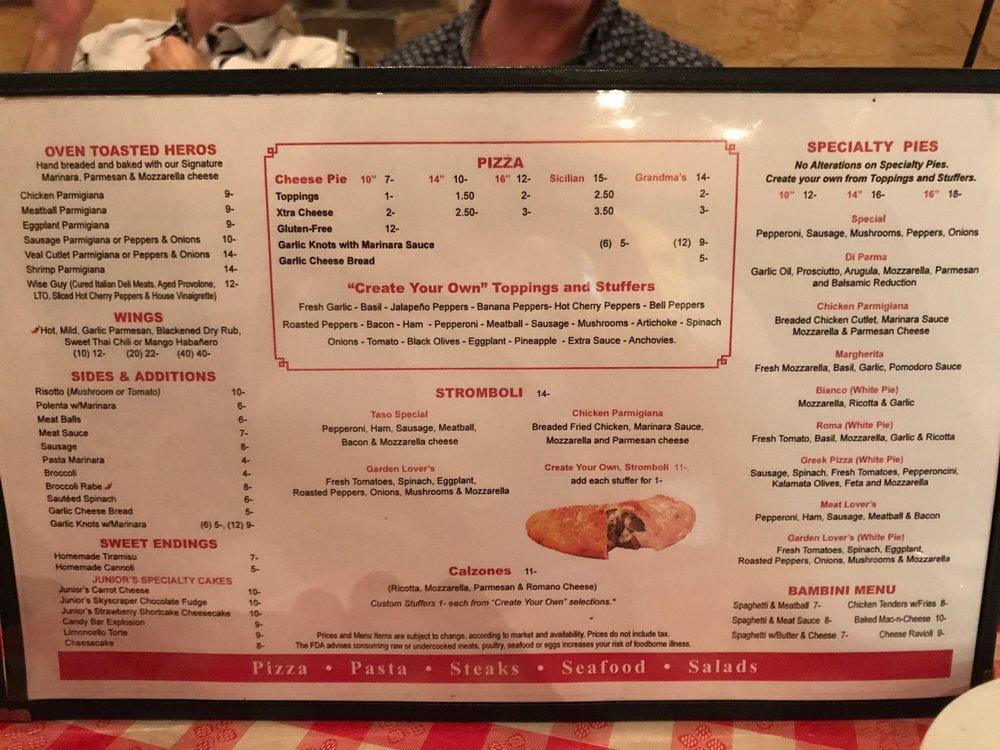Menu at Taso Italiano restaurant, New Port Richey