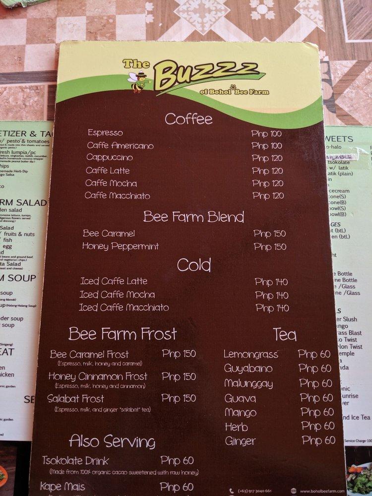 Menu at The Buzzz Cafe, Panglao, Alona Beach