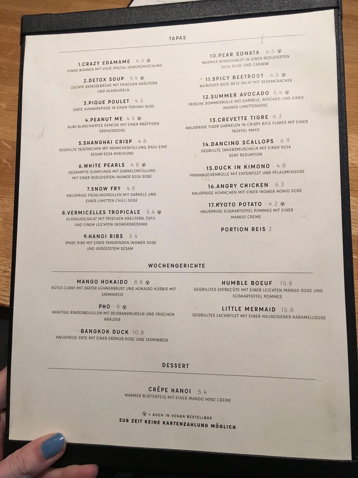 Speisekarte von Vous Restaurant & Bar, Hamburg