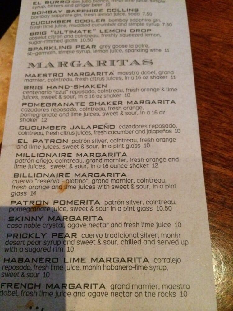 Menu at Brigantine restaurant, Poway, Poway Rd