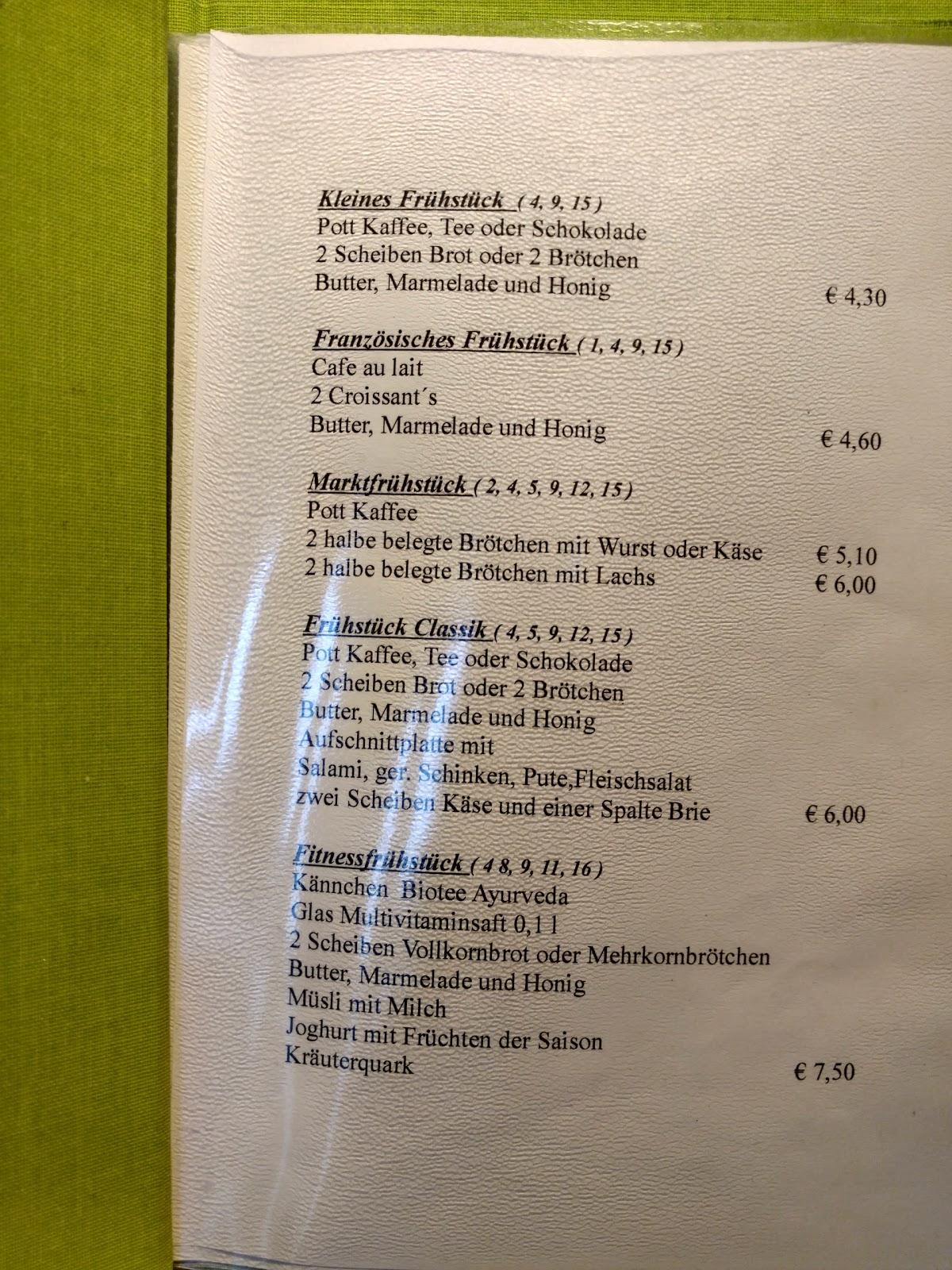 Menu at Cafe Cannelle, Bodenwerder