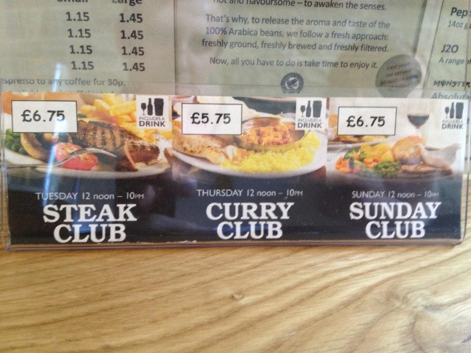 Menu at The Clothier's Arms - JD Wetherspoon pub & bar, Leeds