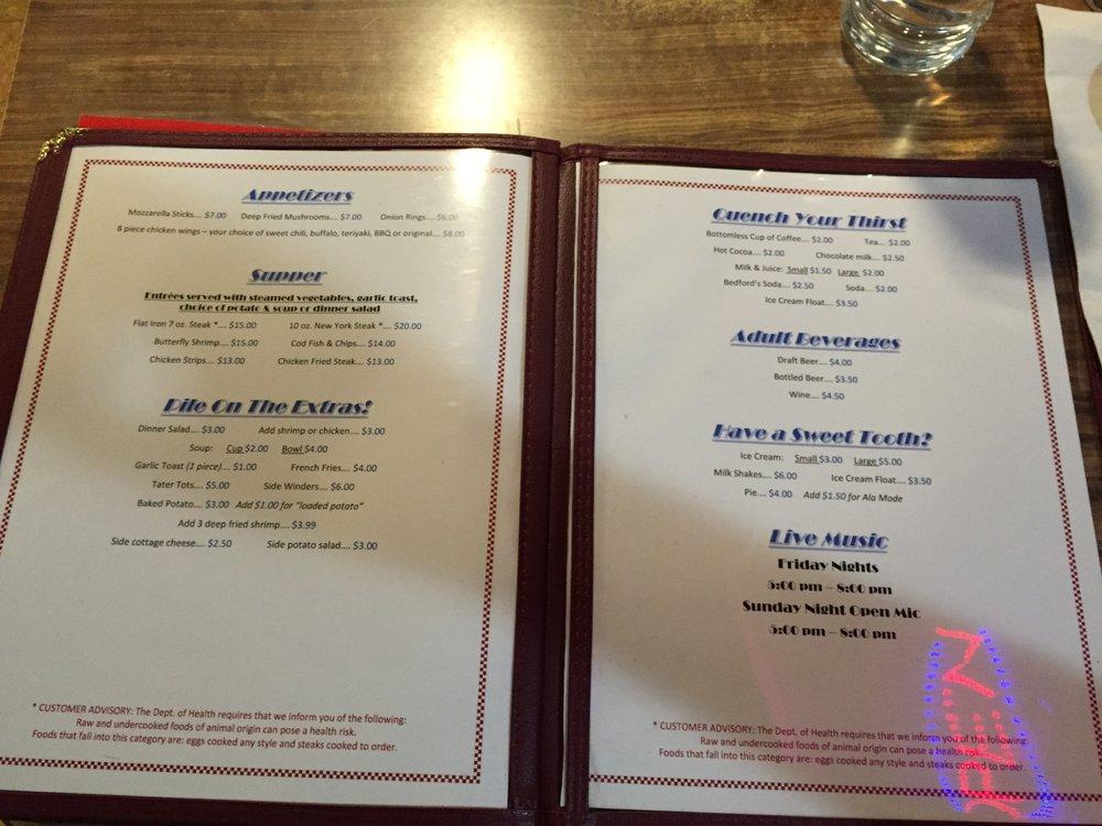 Menu at Fairmount Diner restaurant, Port Angeles