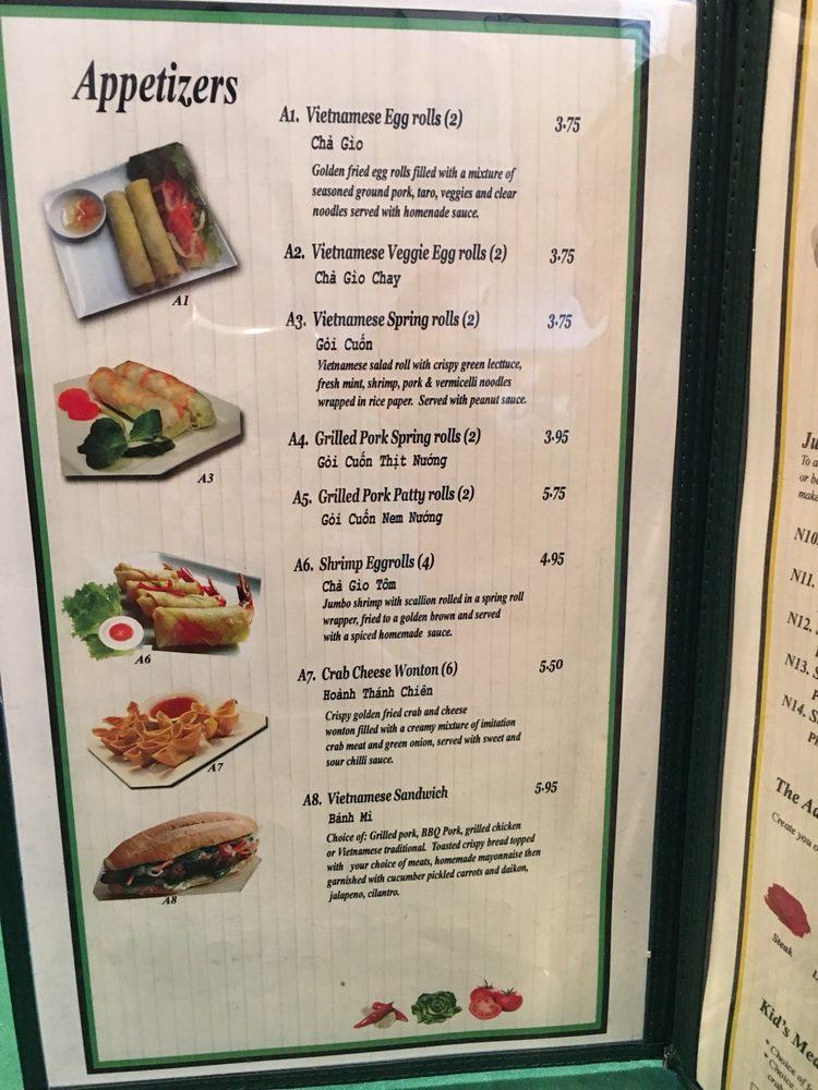 Menu at Little Saigon Café restaurant, Fort Collins