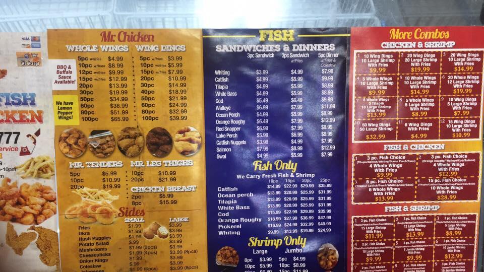 Menu at Mr Fish & Chicken(Lincoln park) restaurant, Lincoln Park