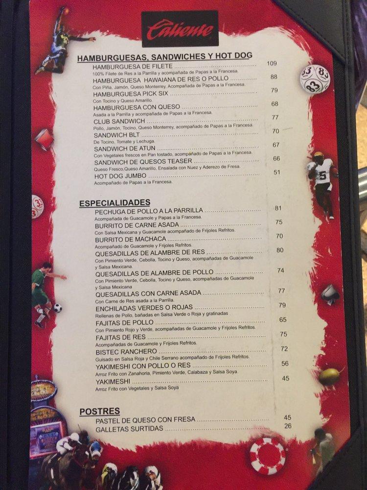 Menu at Mujeres Divinas pub & bar, Tijuana, Blvd. Agua Caliente 12027