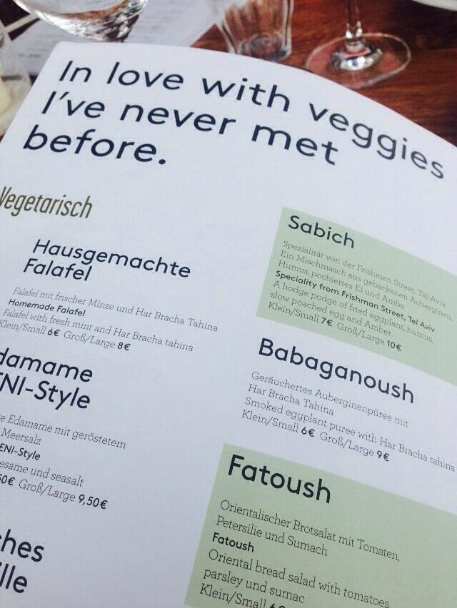 Speisekarte von NENI Berlin restaurant, Berlin