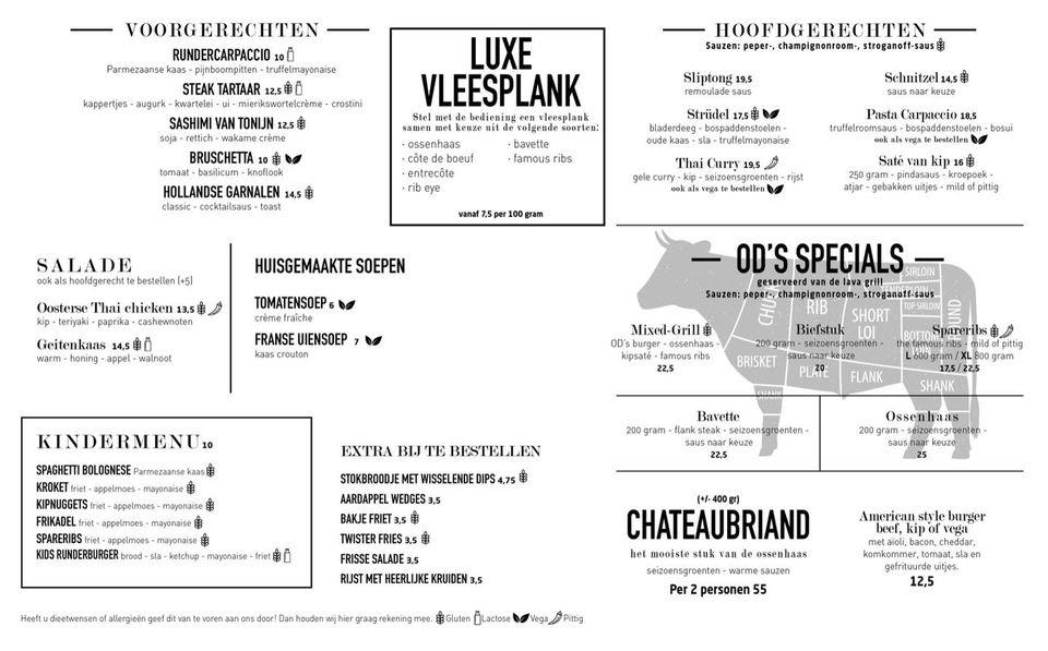 Menu at Open-Doors, Noordwijk