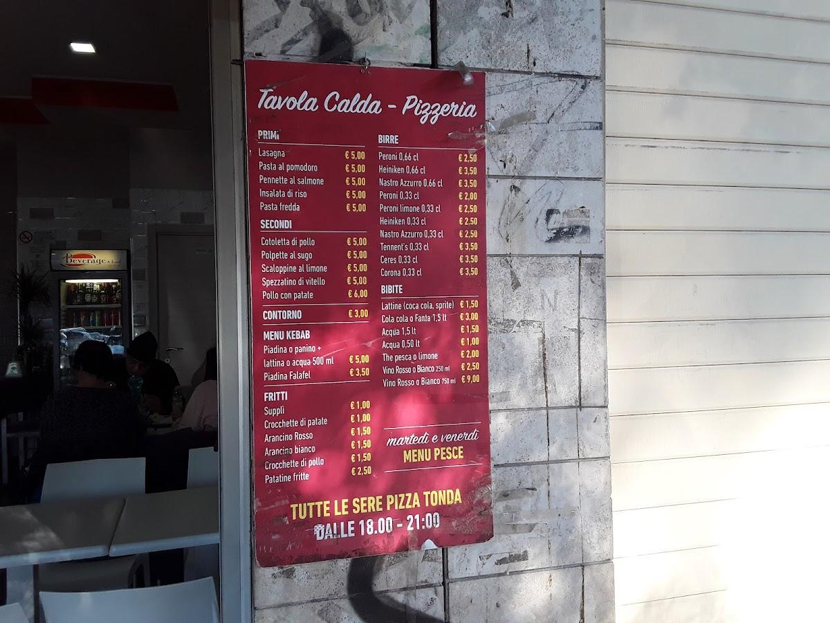 Menu at Pizzeria Kebab Tavola Calda, Rome