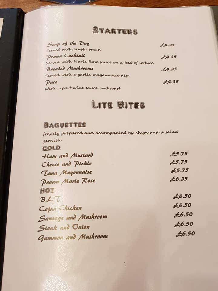 Menu at The Boat Inn pub & bar, Coventry, Boat Inn