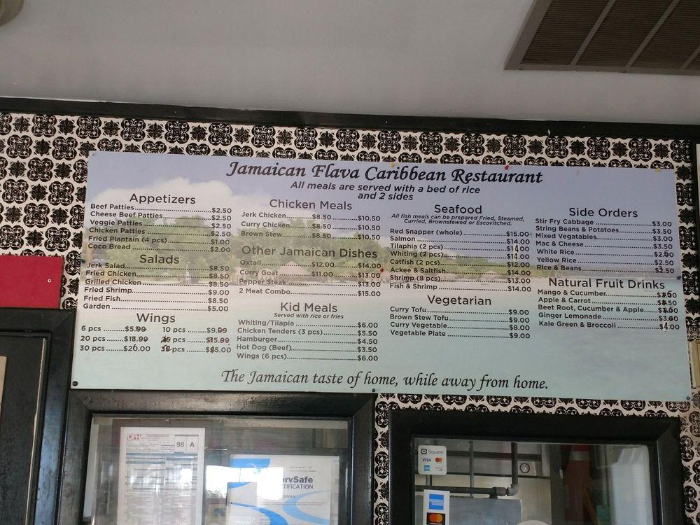 Menu at Jamaican Flava, USA
