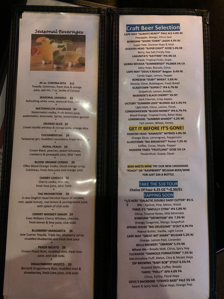 Menu at Lake House Restaurant, Vineland