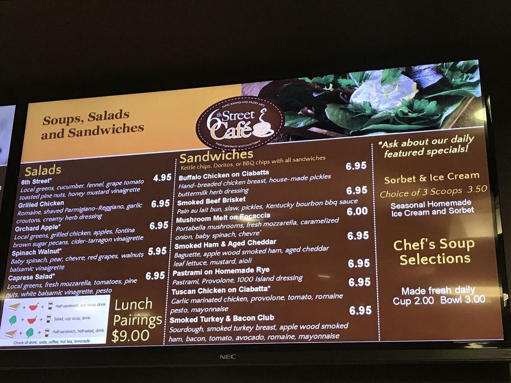 Menu at 6th Street Cafe, Milwaukee