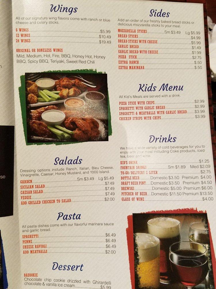 Menu at Barro's Pizza, Marana, Arizona Pavilions Dr