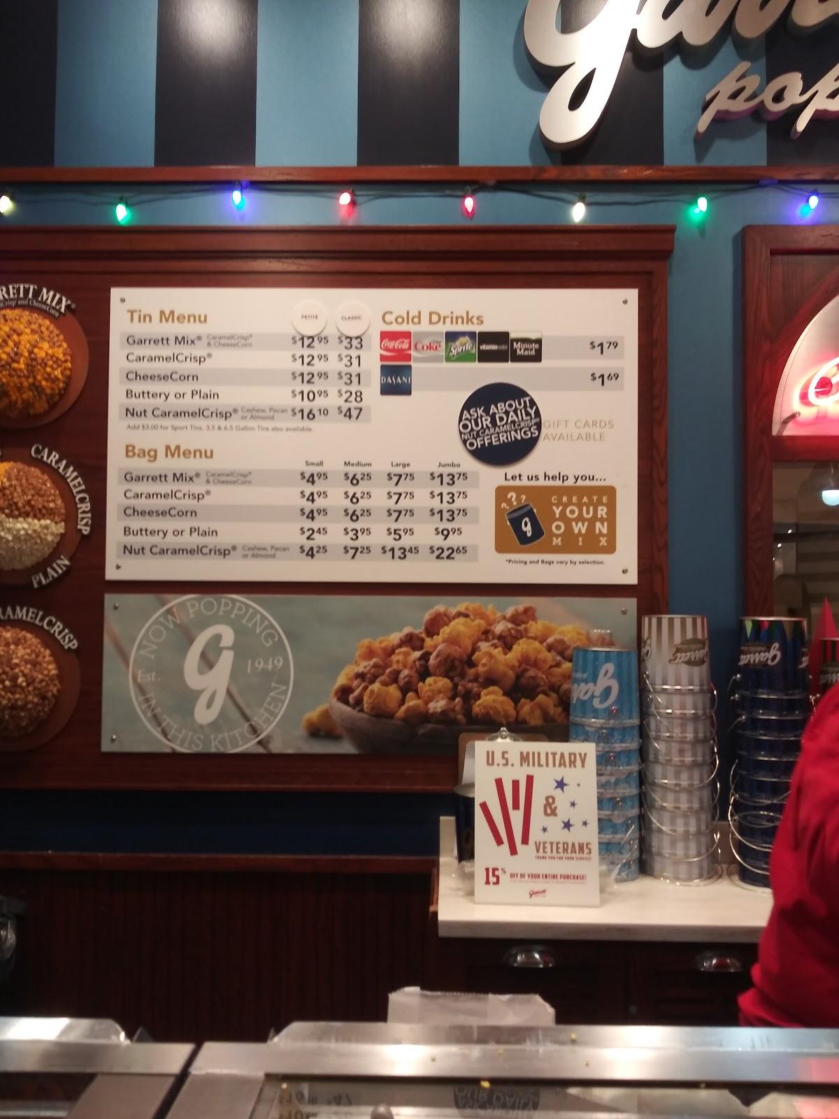 Carta de Garrett Popcorn Shops, Novi, 27500 Novi Rd