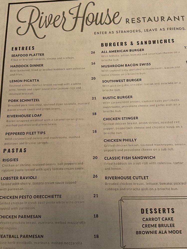 Menu at RiverHouse Restaurant, Pulaski